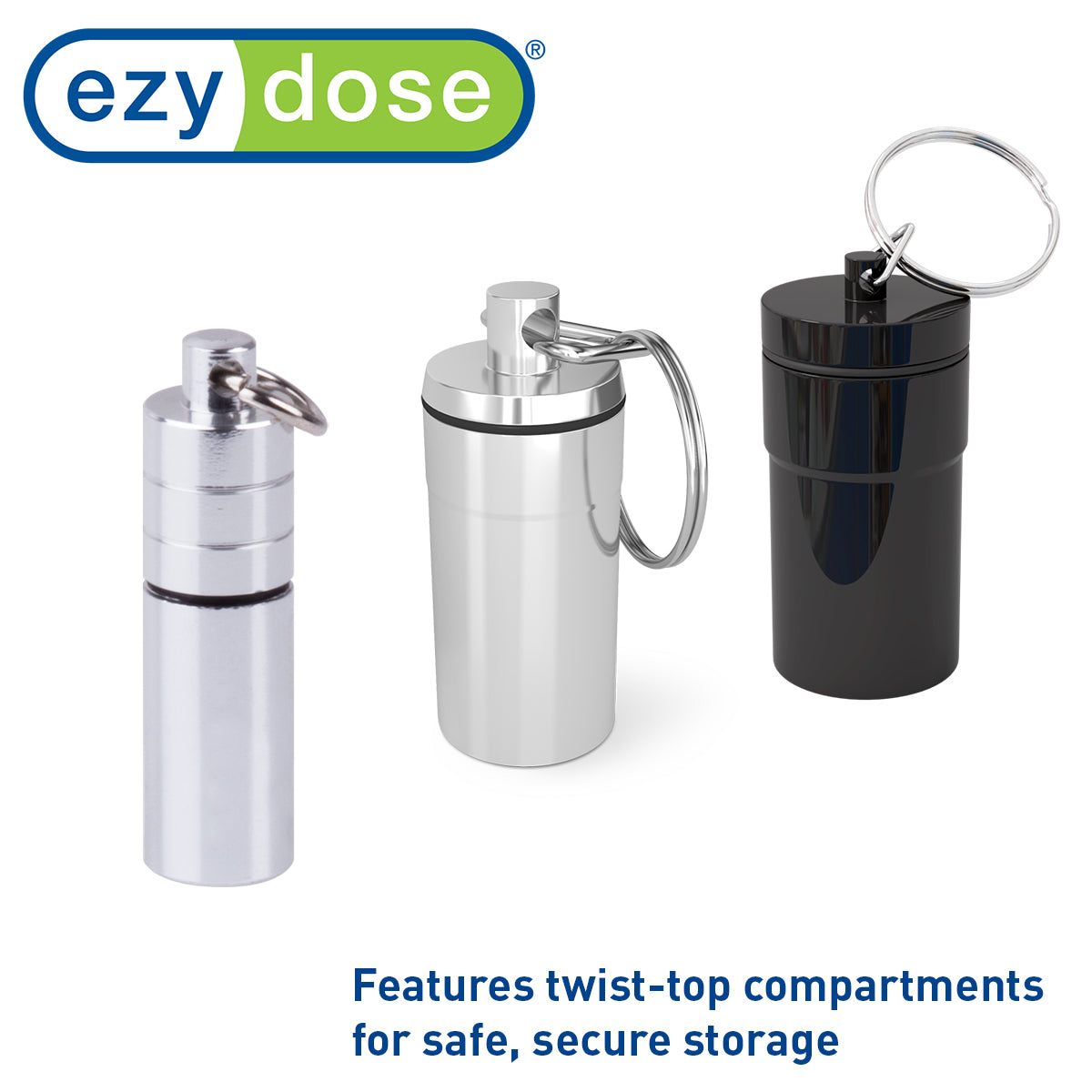 Ezy Dose® Pill Fob Keychain | Great for Travel | Durable Metal ...