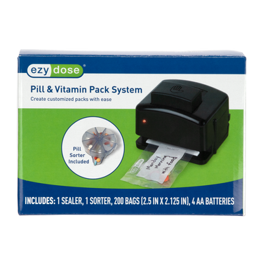 Ezy Dose® Pill & Vitamin Packing System | Includes 1 Sorter & 200 Bags ...