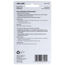 Acu-Life® Weekly Round Pill Box | 7 Day Pill Organizer | Everyday Use ...