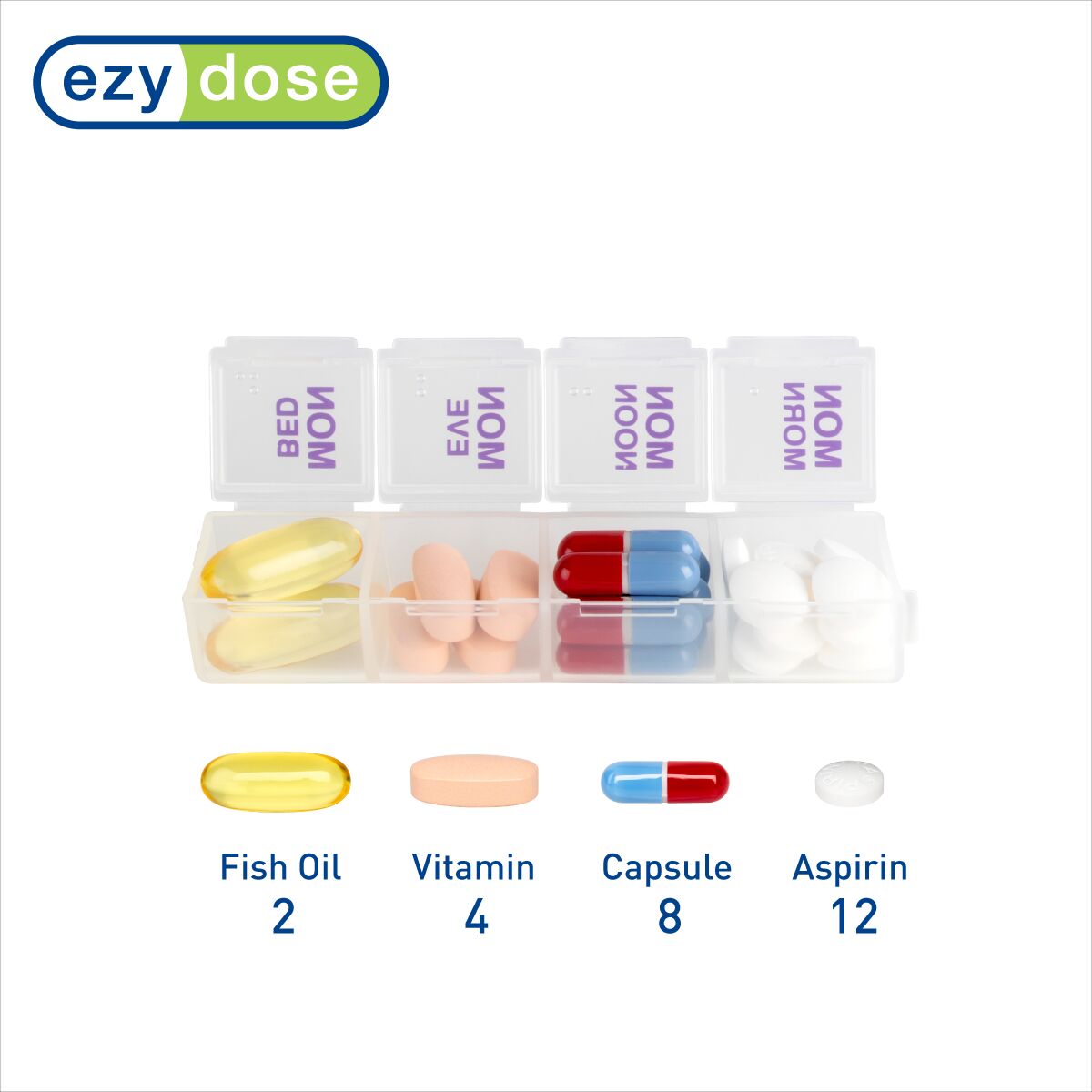 Ezy Dose® Pop Out Push-Button Medtime Planner® | Great for Travel ...
