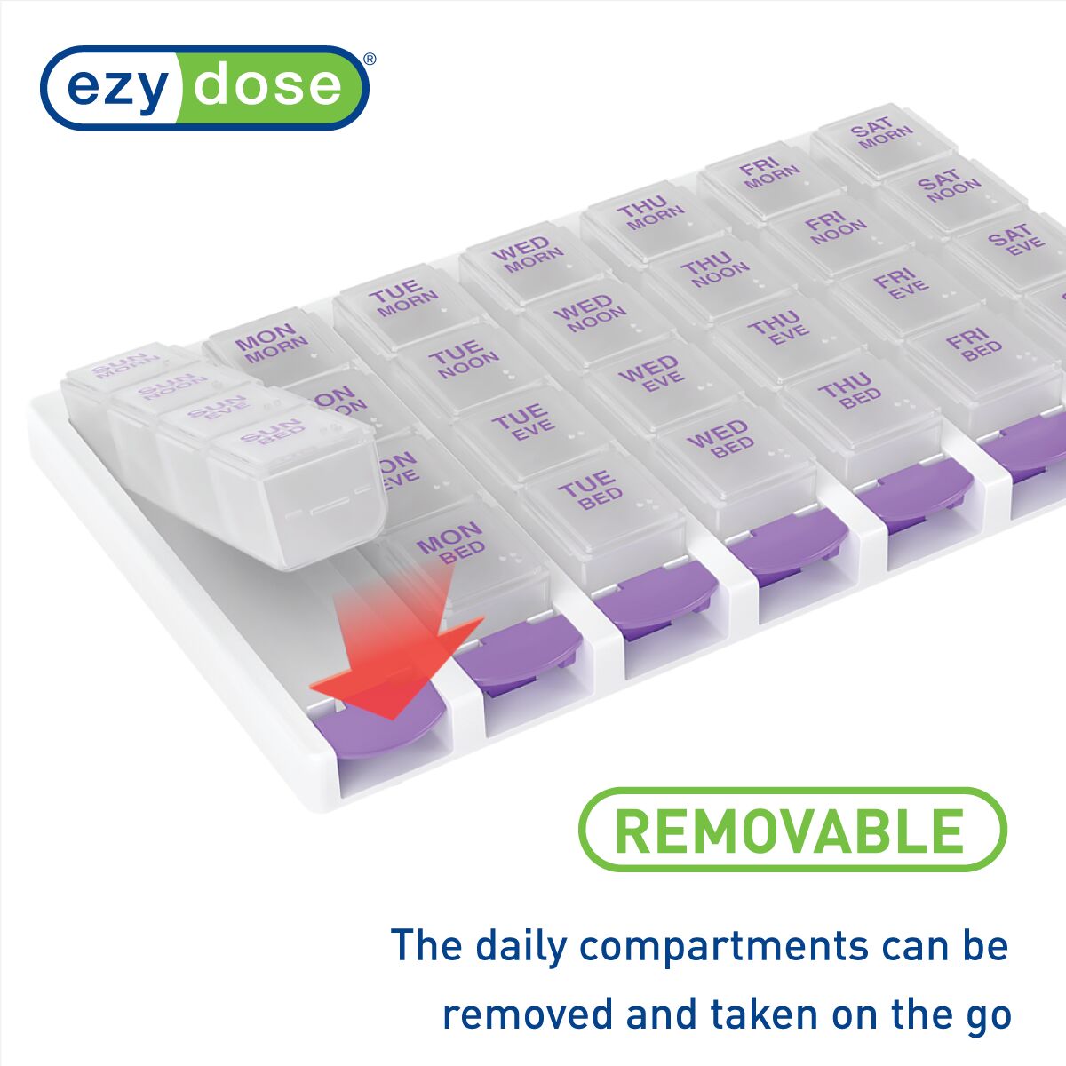 Ezy Dose® Pop Out Push-Button Medtime Planner® | Great for Travel ...