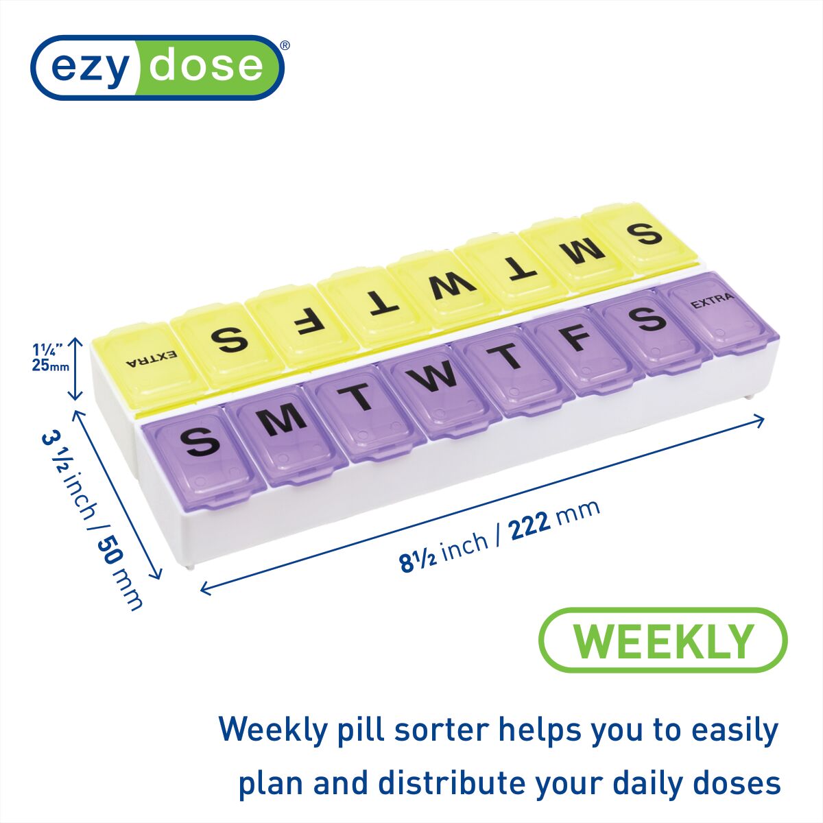 Ezy Dose® Duets Pill Planner (16-Day, 2 CT) | Assorted Colors ...