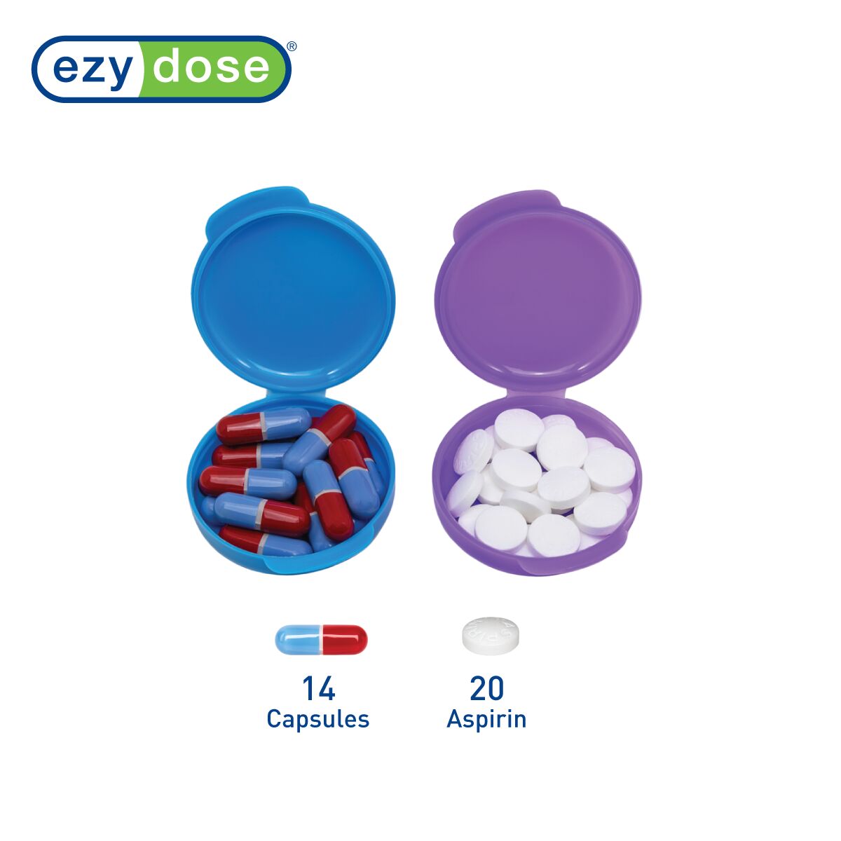 Ezy Dose® Daily Pill Container (2 CT) | Travel Size | Assorted Colors ...
