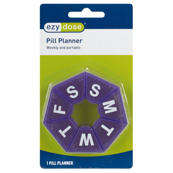 Ezy Dose® Weekly 7-Sided Pill Planner (Medium) | 7-Day Pill Organizer ...