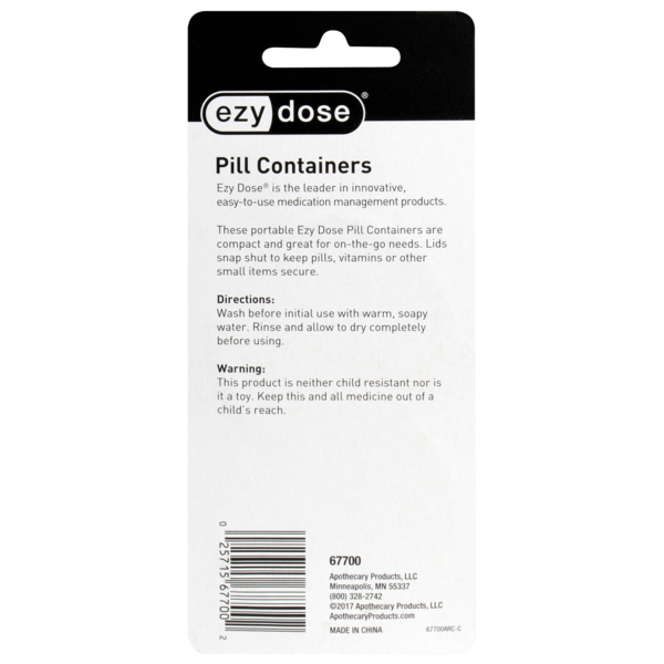 Ezy Dose® Daily Pill Container (2 CT) | Travel Size | Assorted Colors ...