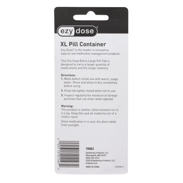 Ezy Dose® XL Pill Fob Keychain | Stainless Steel | 2 Keys with Lock ...