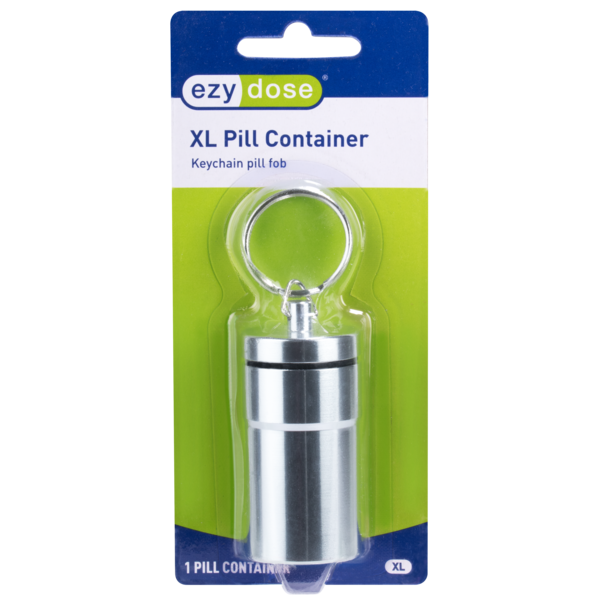 Ezy Dose® XL Pill Fob Keychain | Stainless Steel | 2 Keys with Lock ...